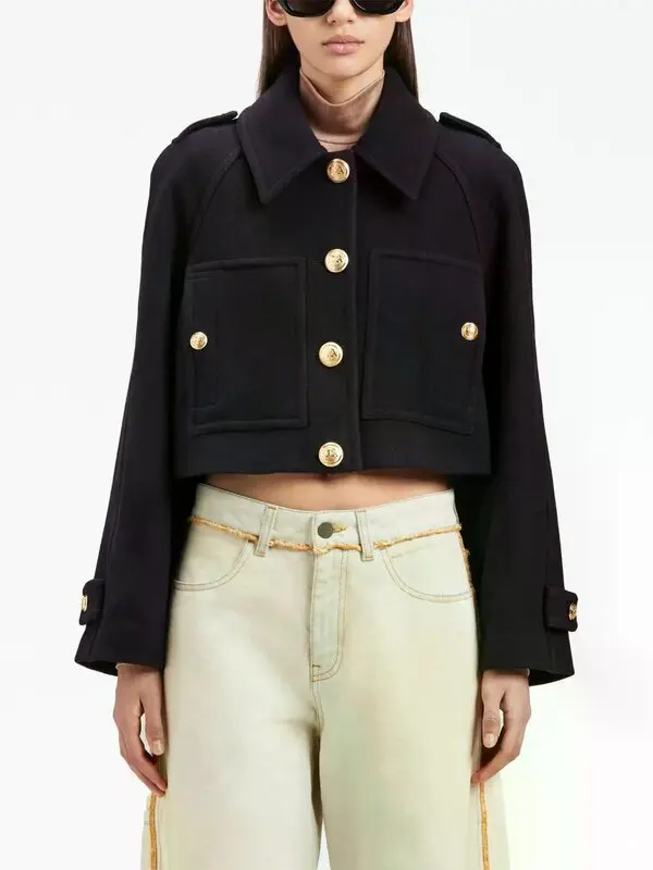 Palm Angels Virgin-wool Blend Cropped Coat