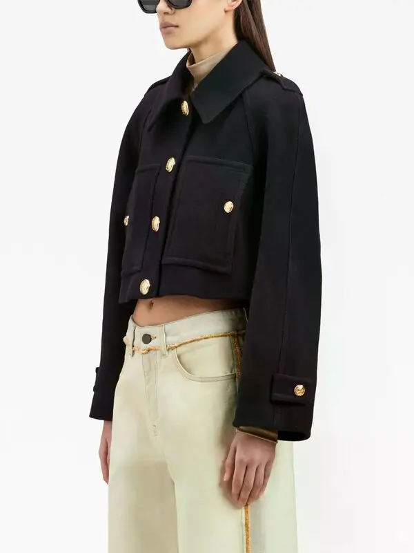 Palm Angels Virgin-wool Blend Cropped Coat
