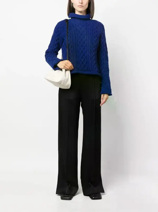 JIL SANDER Satin-finish Wide-leg Trousers