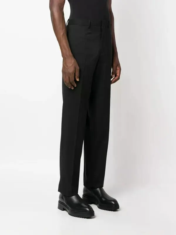Prada Logo-appliqué Straight-leg Trousers - Black