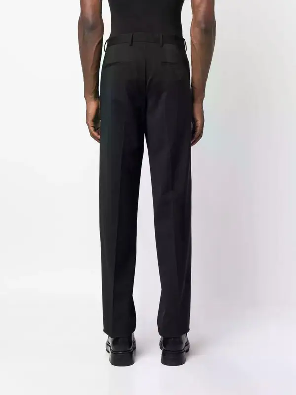 Prada Logo-appliqué Straight-leg Trousers - Black
