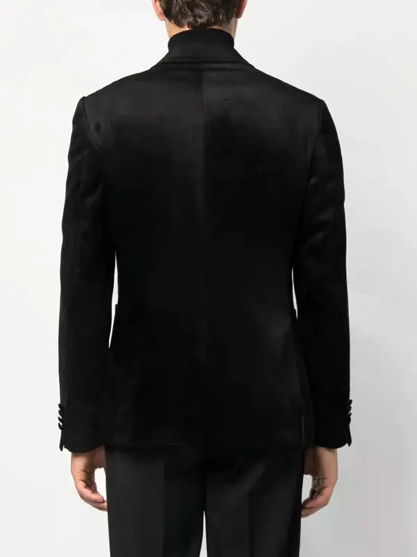 LARDINI Brooch-detail Single-breasted Blazer - Black