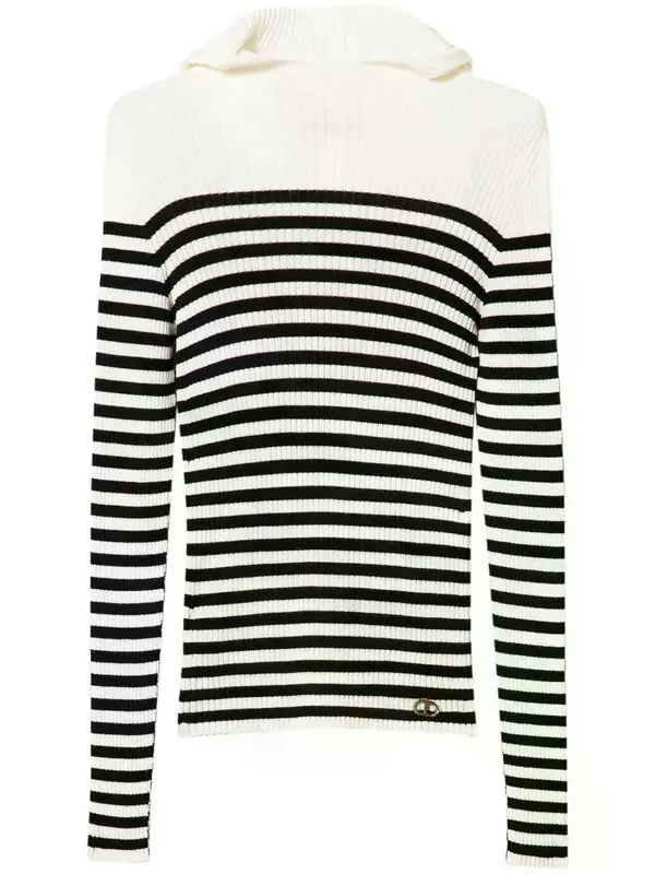 TWINSET Striped Ribbed Knit Jumper