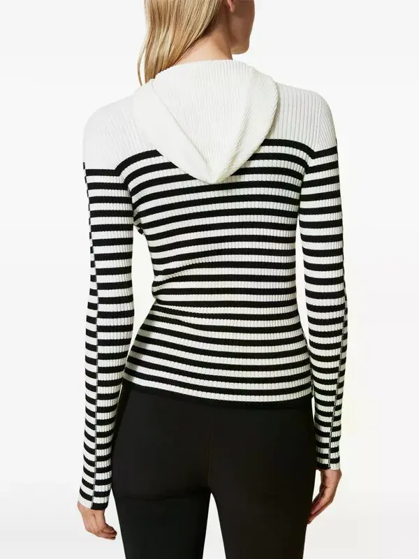 TWINSET Striped Ribbed Knit Jumper