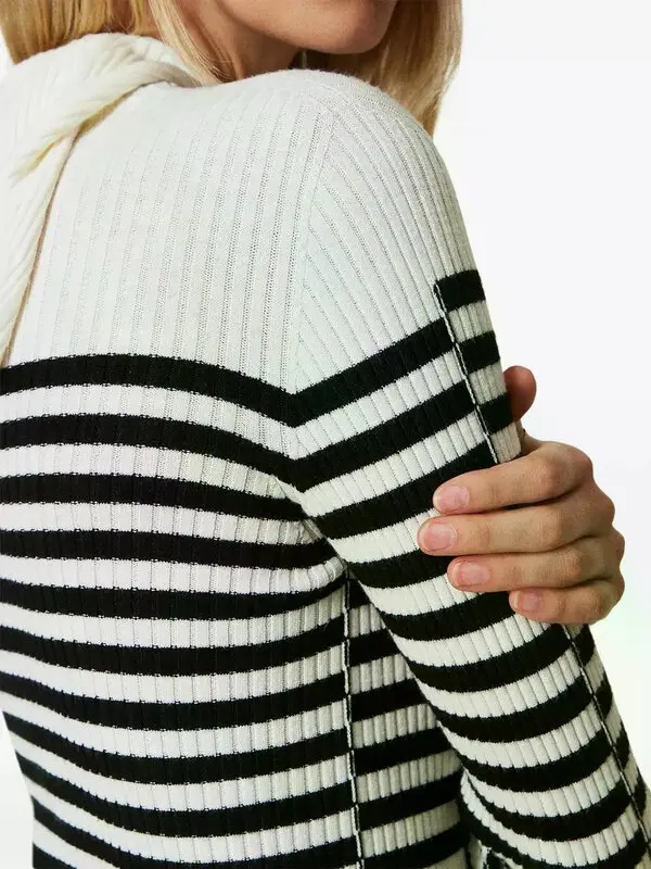 TWINSET Striped Ribbed Knit Jumper