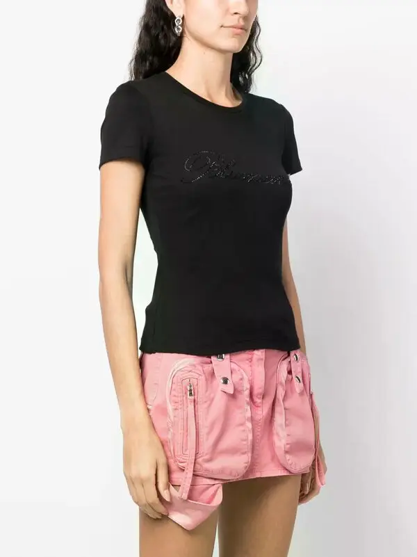 Blumarine Logo-embellished Cotton T-shirt
