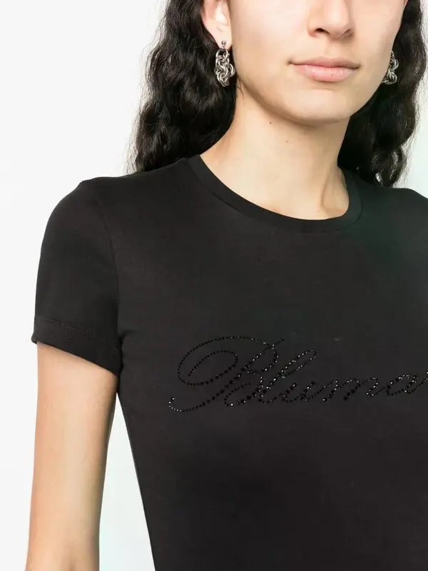 Blumarine Logo-embellished Cotton T-shirt