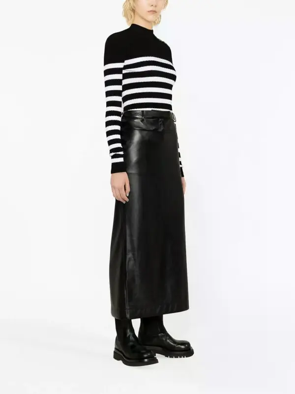 Balmain Striped Roll Neck Jumper - Black