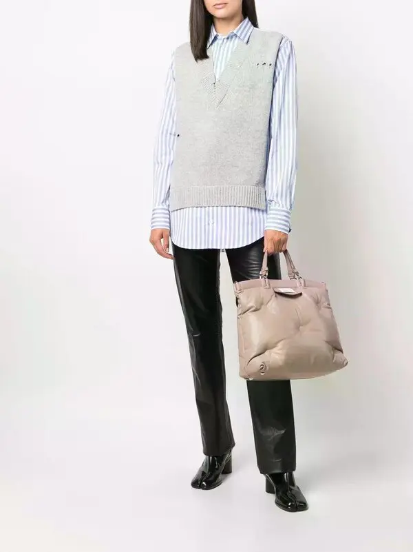 MAISON MARGIELA Spliced Knit-detail Shirt