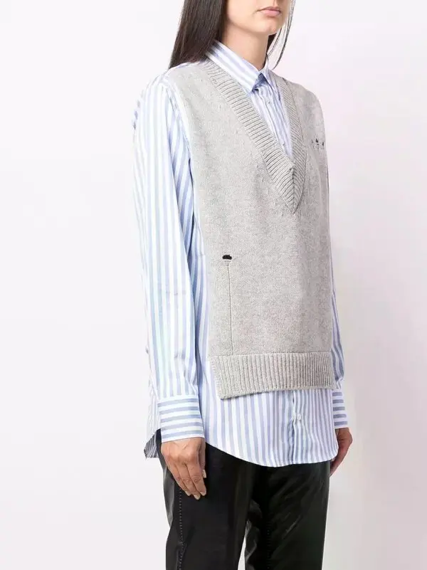 MAISON MARGIELA Spliced Knit-detail Shirt