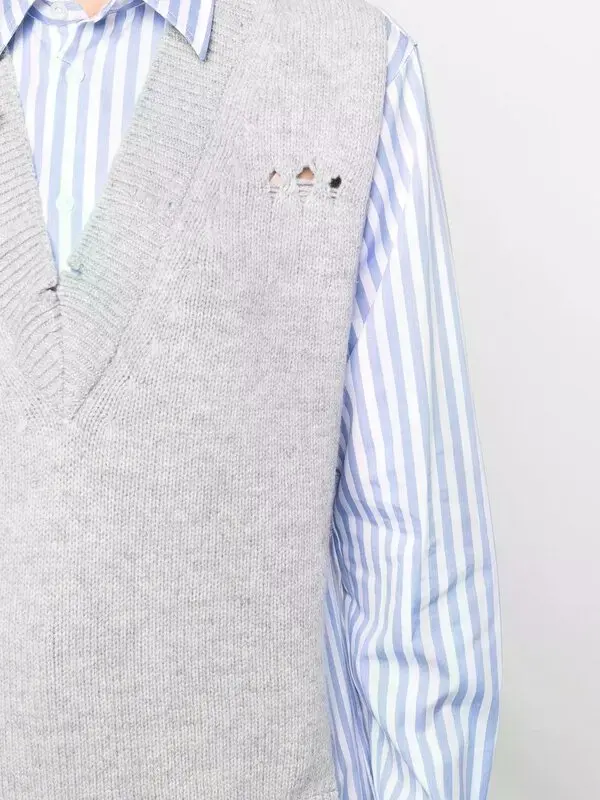MAISON MARGIELA Spliced Knit-detail Shirt