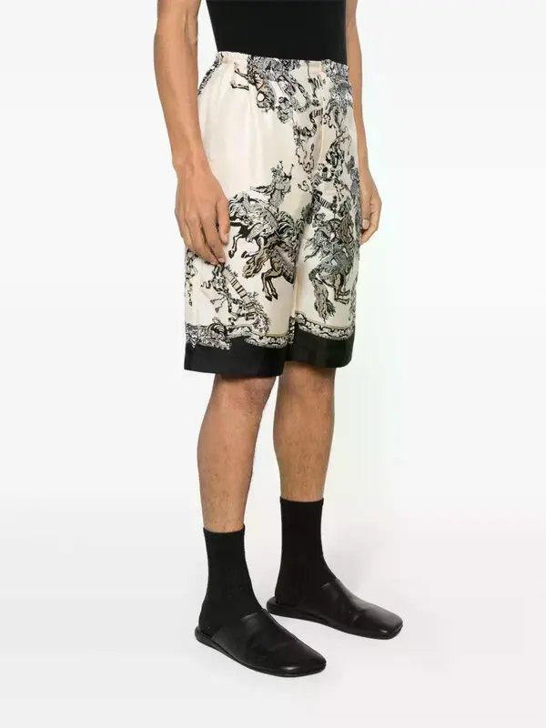 Gucci Baroque-print Silk Shorts