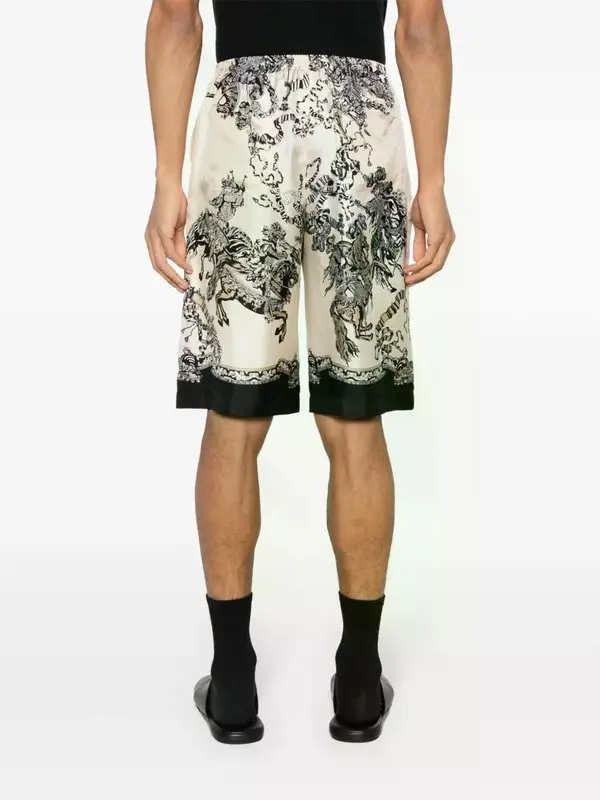 Gucci Baroque-print Silk Shorts