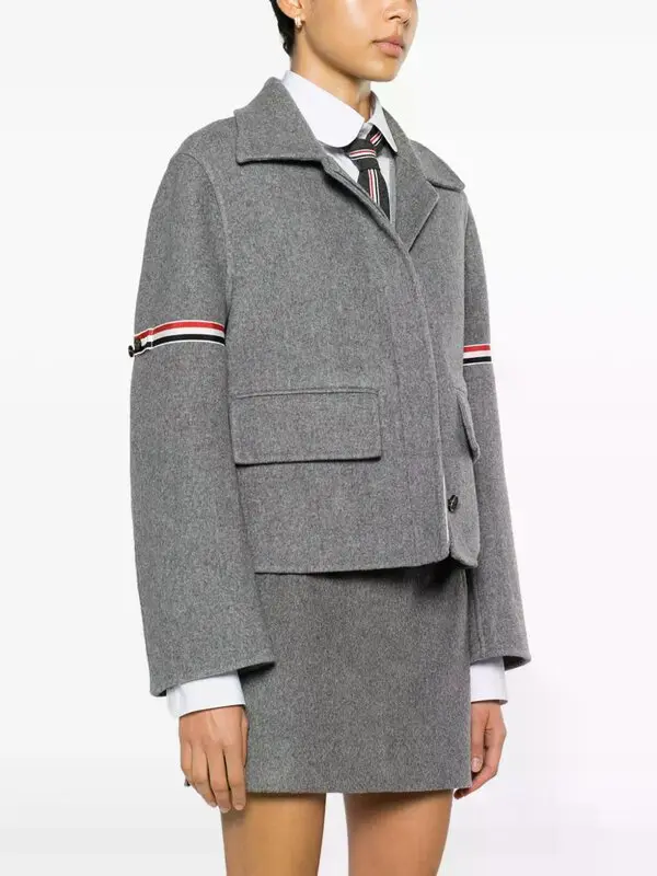 Thom Browne Grosgrain-stripe Brushed Jacket
