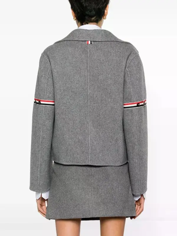 Thom Browne Grosgrain-stripe Brushed Jacket