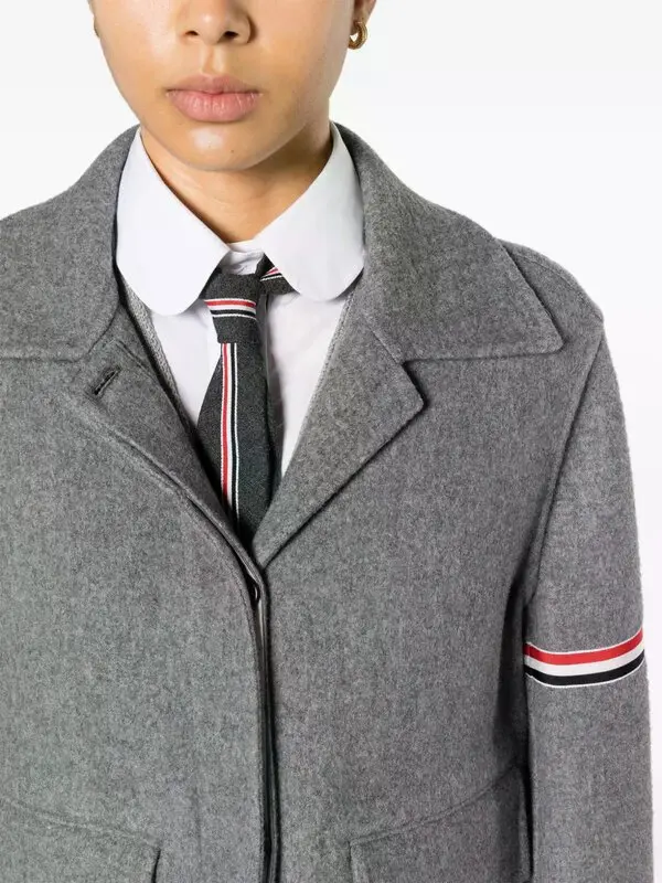 Thom Browne Grosgrain-stripe Brushed Jacket