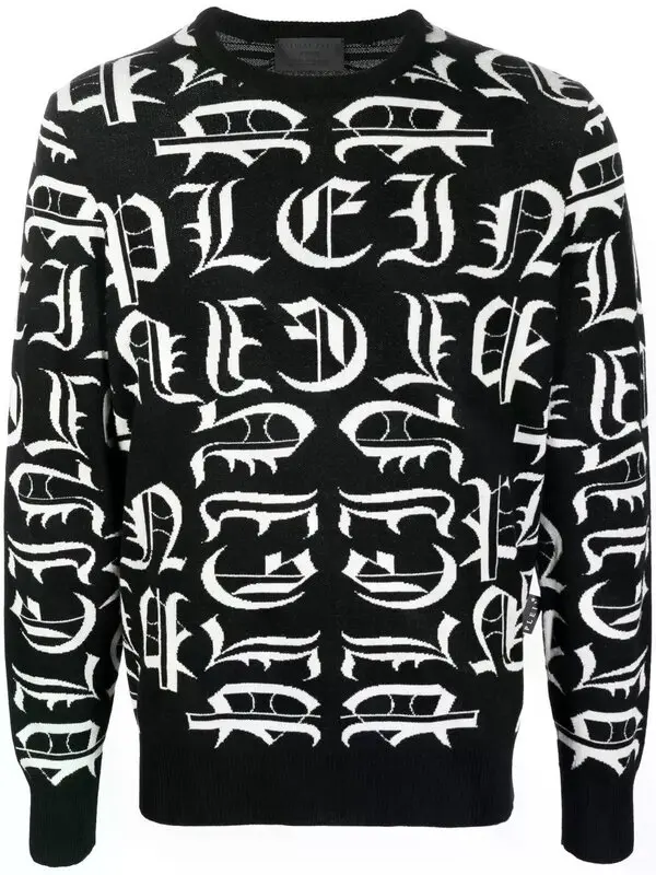 Philipp Plein Logo-embroidered Crew Neck Sweater