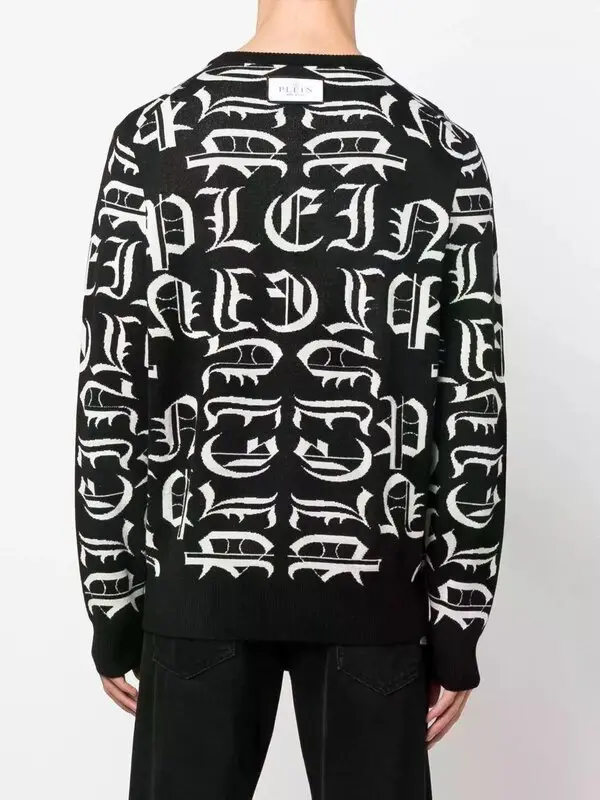 Philipp Plein Logo-embroidered Crew Neck Sweater