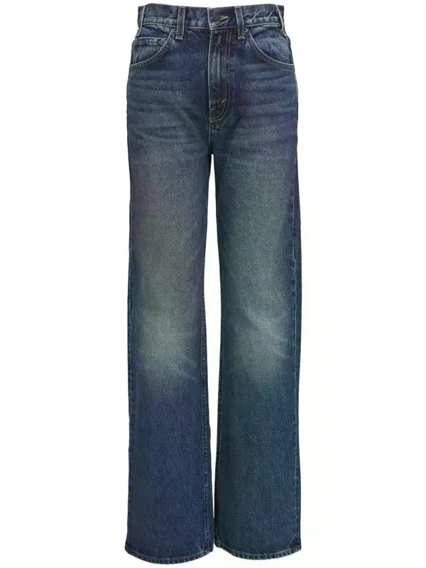 NILI LOTAN Mid-rise Straight-leg Jeans With Whiskering