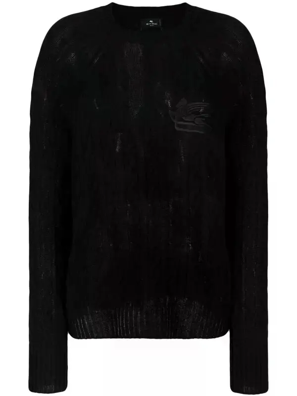 Etro Logo-embroidered Cable-knit Jumper
