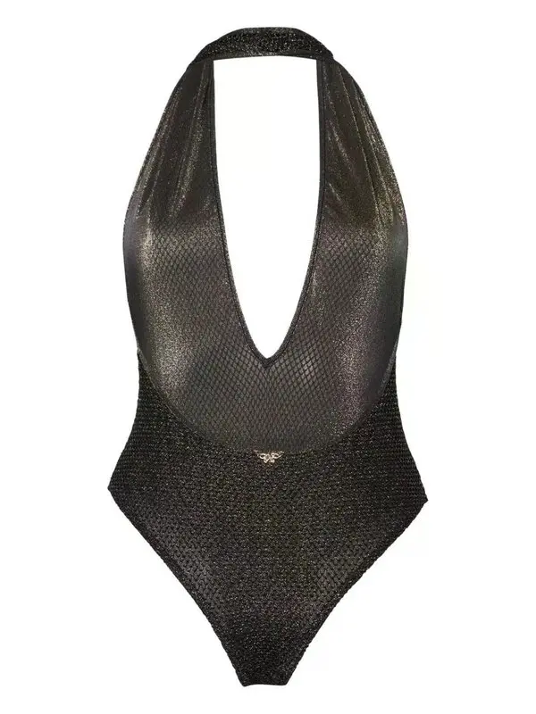 Palm Angels Lurex V-neck One-piece Swimsuit