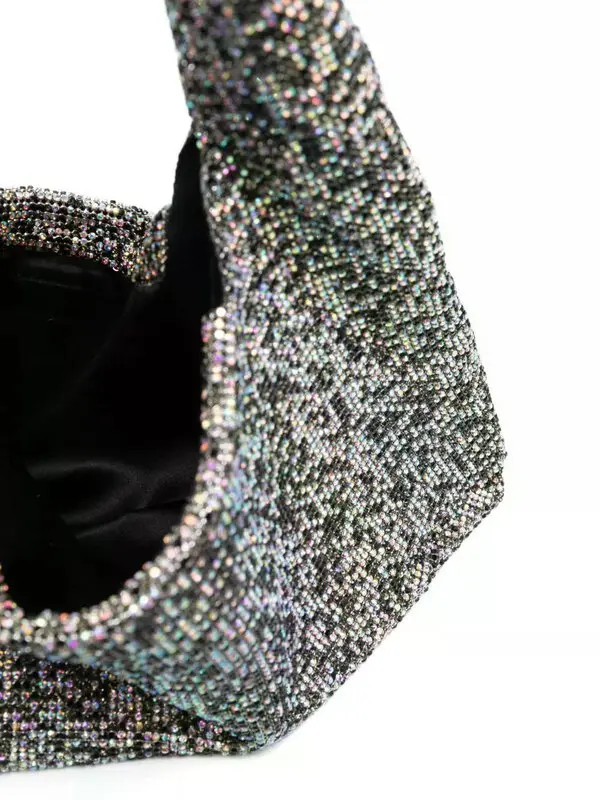 Kara Crystal-embellished Armpit Shoulder Bag - Black