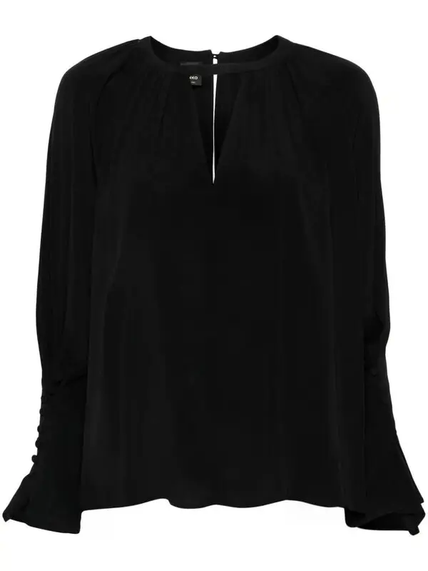 Pinko Chiffon Crepe Gathered Blouse