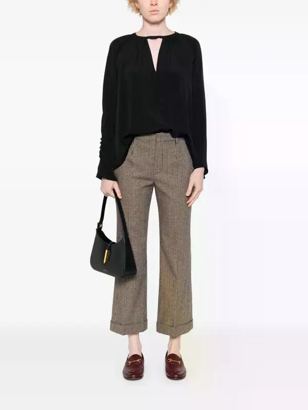Pinko Chiffon Crepe Gathered Blouse