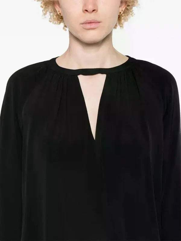 Pinko Chiffon Crepe Gathered Blouse