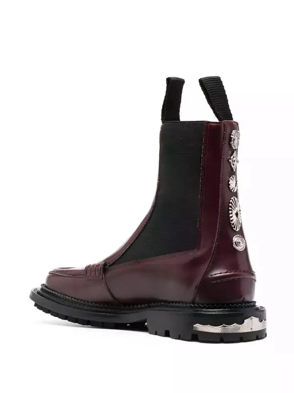 Toga Stud-embellished Leather Ankle Boots