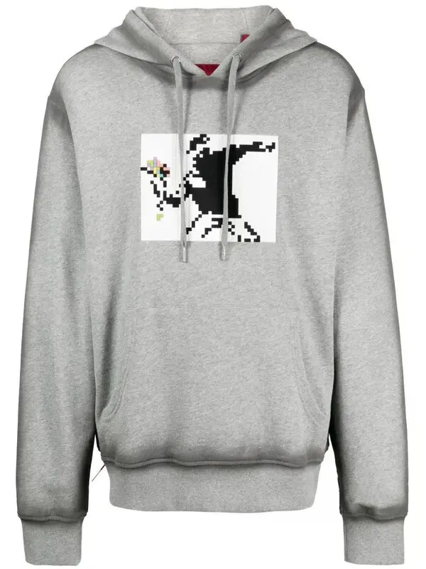 MOSTLY HEARD RARELY SEEN 8-BIT Graphic-print Cotton Hoodie - Grey