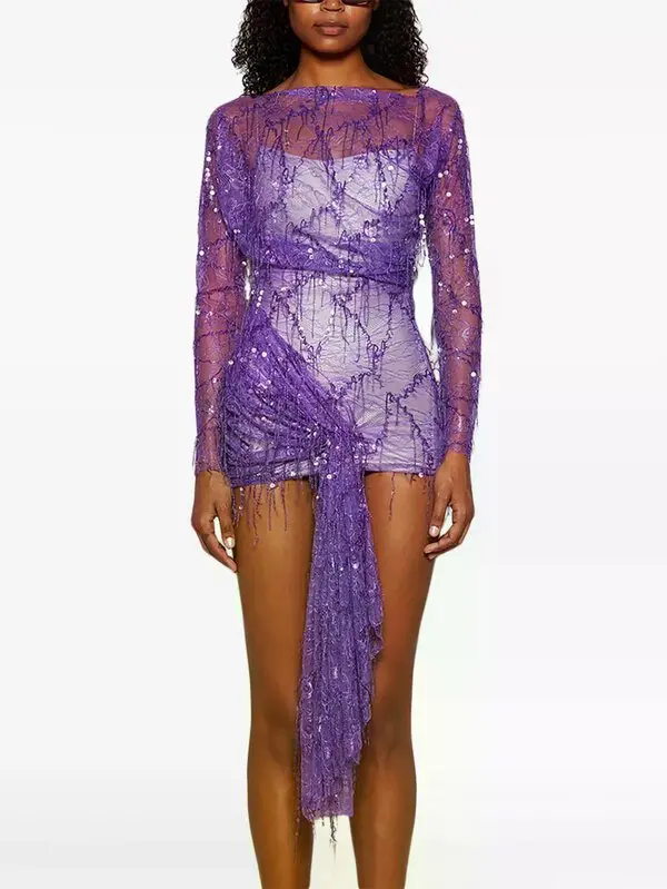 Christopher Esber Enceased Beaded Ivy Lace Dress