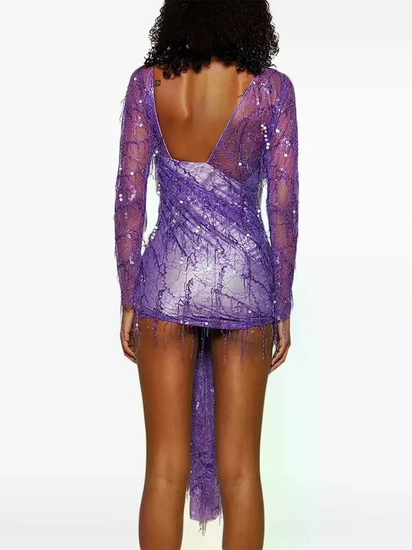 Christopher Esber Enceased Beaded Ivy Lace Dress