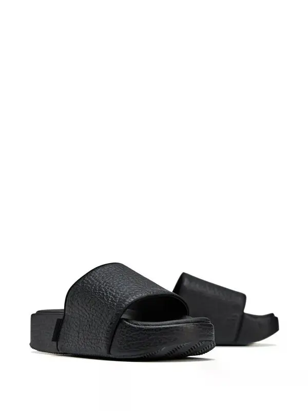Y3 Pebbled Open-toe Slides - Black