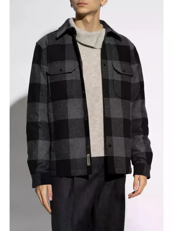 Woolrich Check-pattern Wool Shirt - Grey