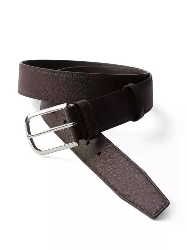 Prada Saffiano Leather Belt - Brown
