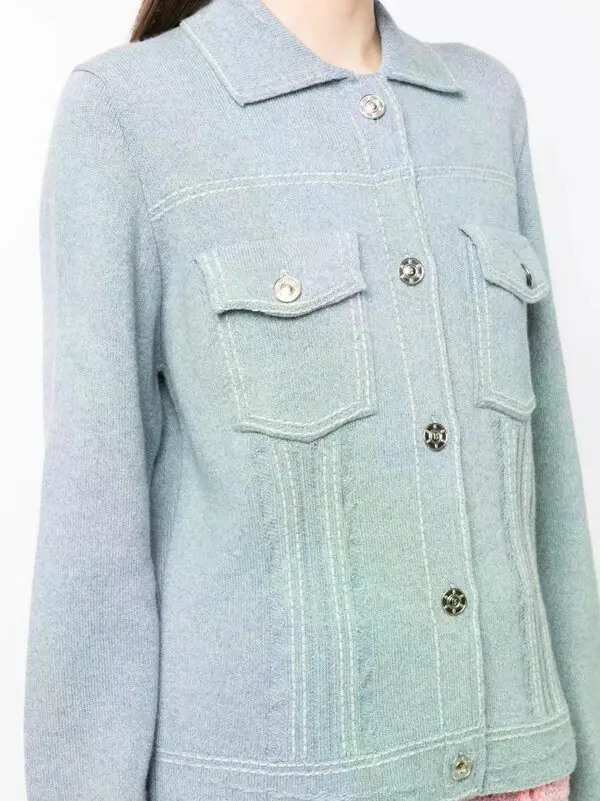 BARRIE Contrast-stitching Denim-effect Jacket