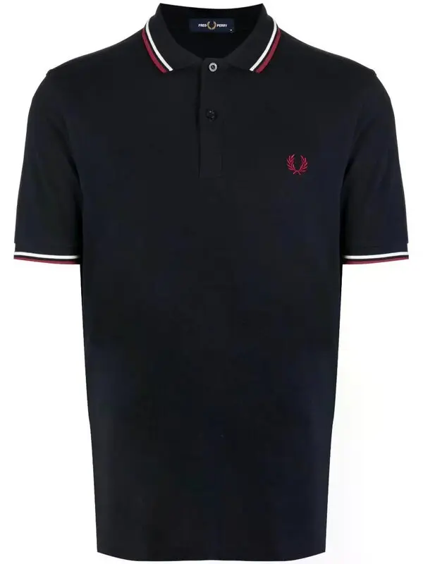 Fred Perry Contrast-trim Cotton Polo Shirt - Blue
