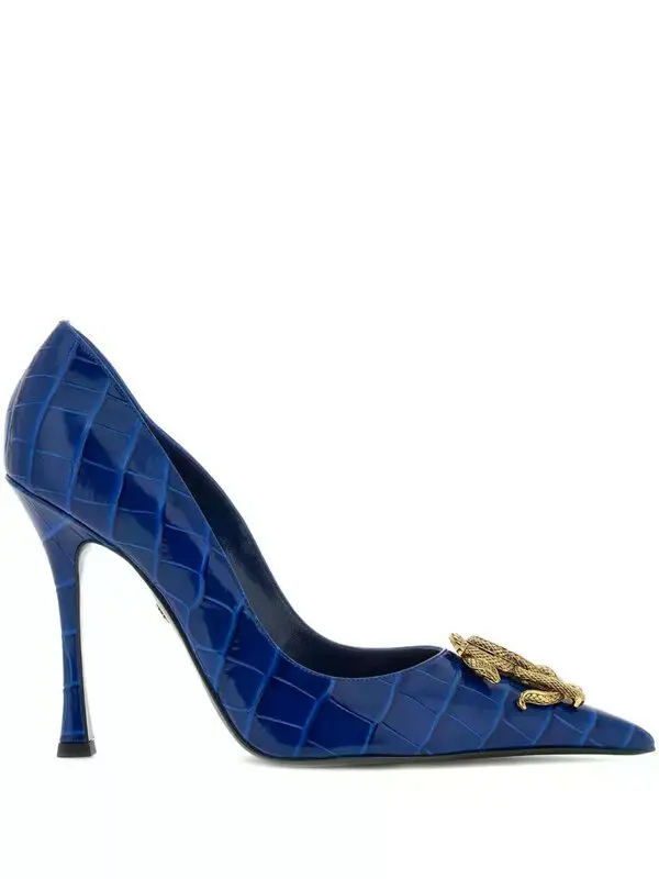 Roberto Cavalli Leather Pumps With Logo Plaque