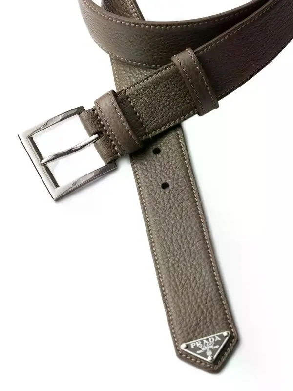 Prada Grained-leather Belt - Brown
