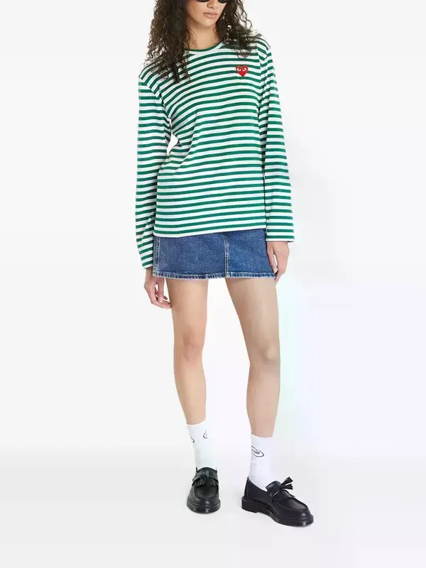 Play Comme Des Garcon Logo-patch Cotton T-shirt - Green