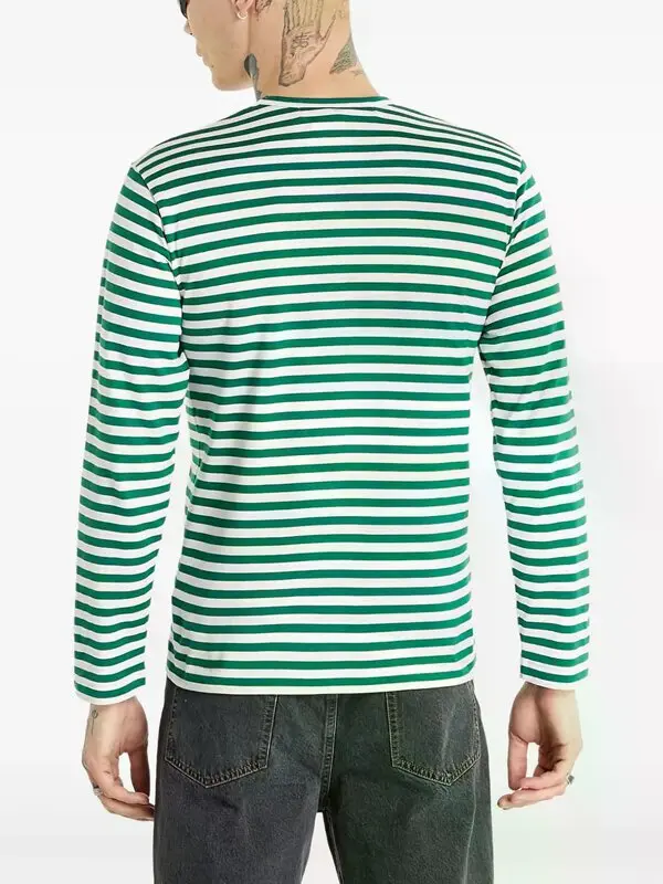 Play Comme Des Garcon Logo-patch Cotton T-shirt - Green