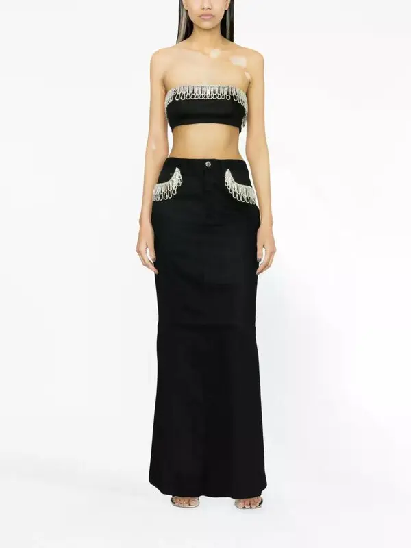 ROTATE BY BIRGER CHRISTENSEN Crystal-embellished Bandeau Top