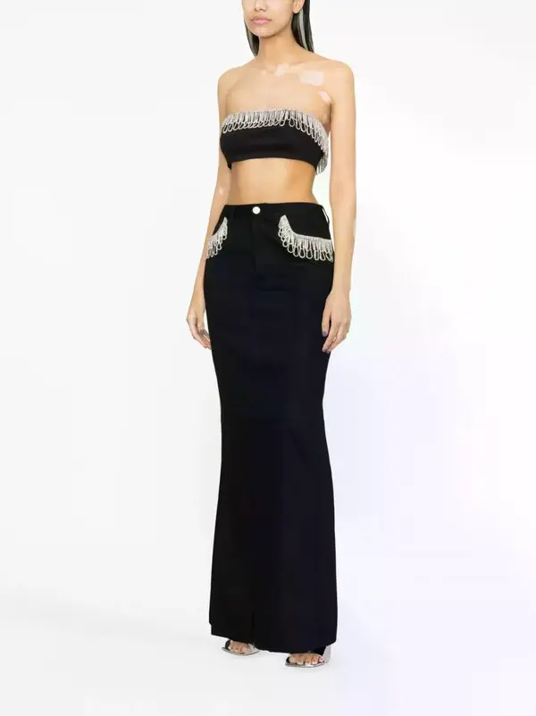 ROTATE BY BIRGER CHRISTENSEN Crystal-embellished Bandeau Top
