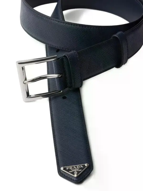 Prada Saffiano Leather Belt - Blue