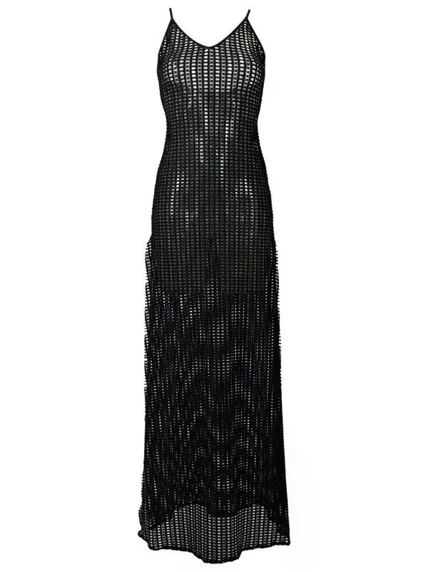 AMIR SLAMA Open-knit Maxi Dress - Black
