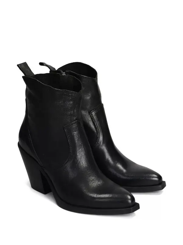 METISSE Leather High Block Heel Boots