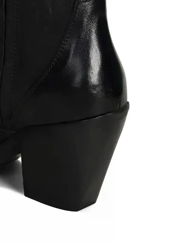 METISSE Leather High Block Heel Boots