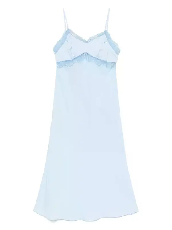Vivetta Lace-trim Midi Dress - Blue