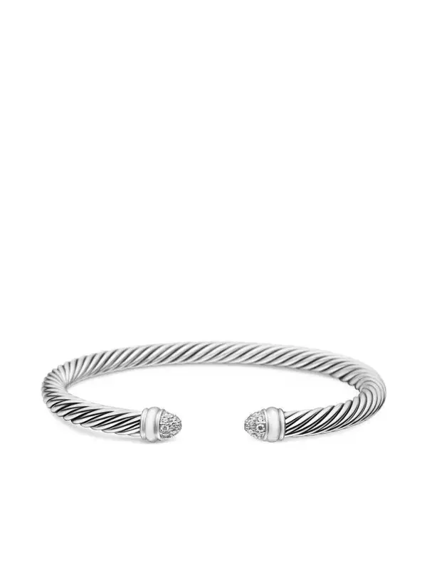 David Yurman Sterling Classic Cable Diamond Bracelet - Silver